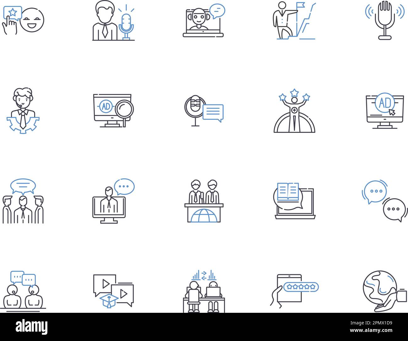 News outline icons collection. News, Media, Headlines, Journalism ...