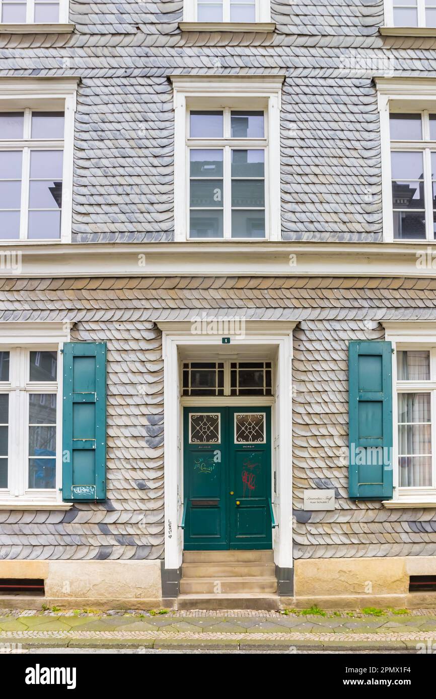 Typical german house in the historic center of Wuppertal, Germany Stock ...