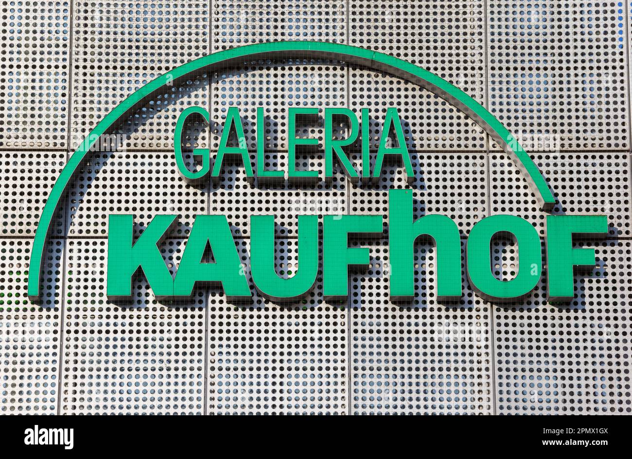 Logo of the Galeria Kaufhof department store in Wuppertal, Germany ...