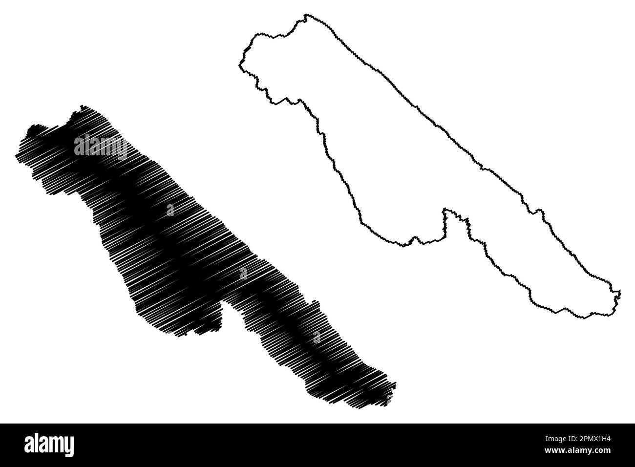 Lake Rukwa (Africa, United Republic of Tanzania) map vector ...