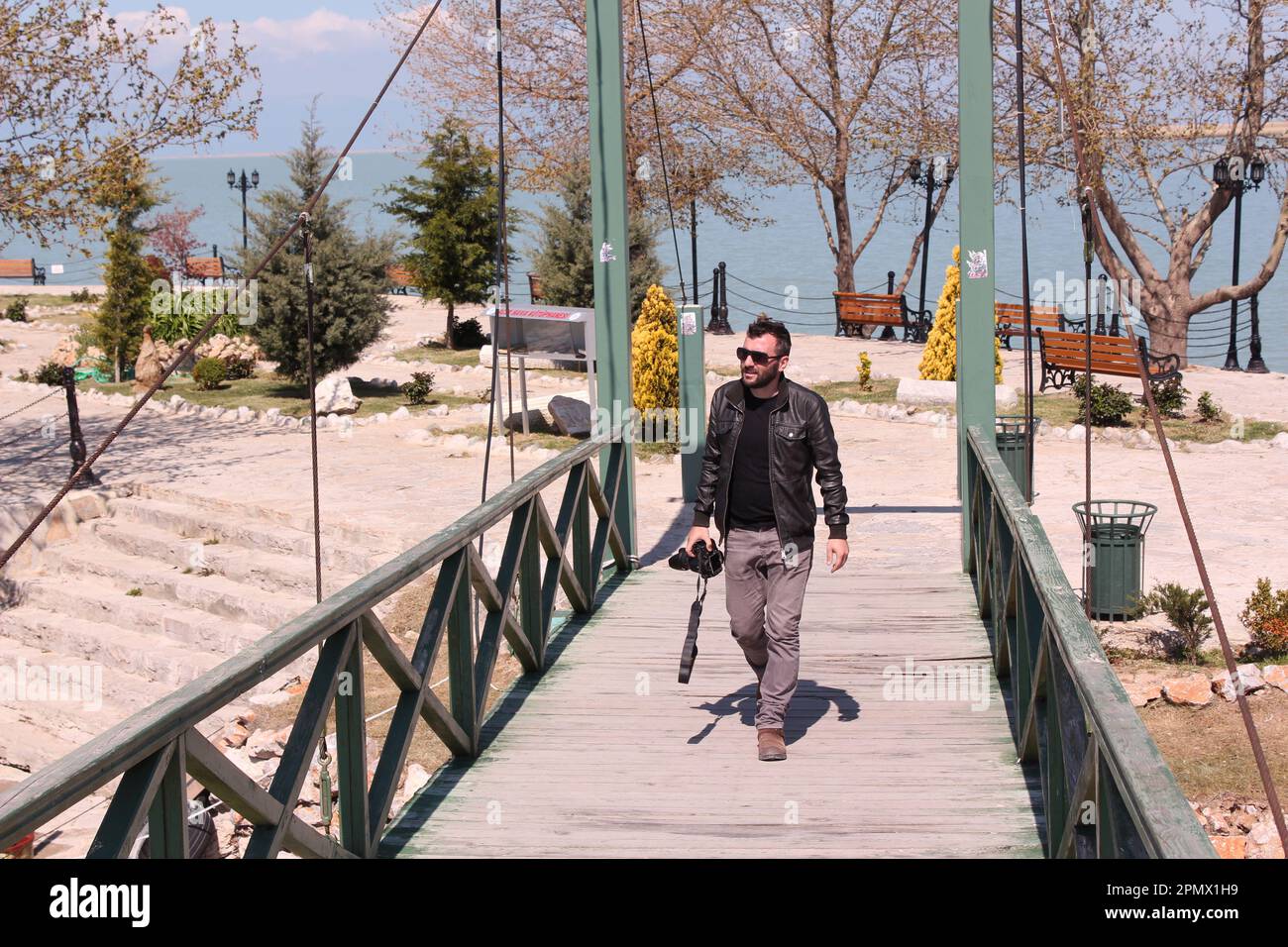 Traveler photographer caught on camera in Turkey Stock Photo - Alamy