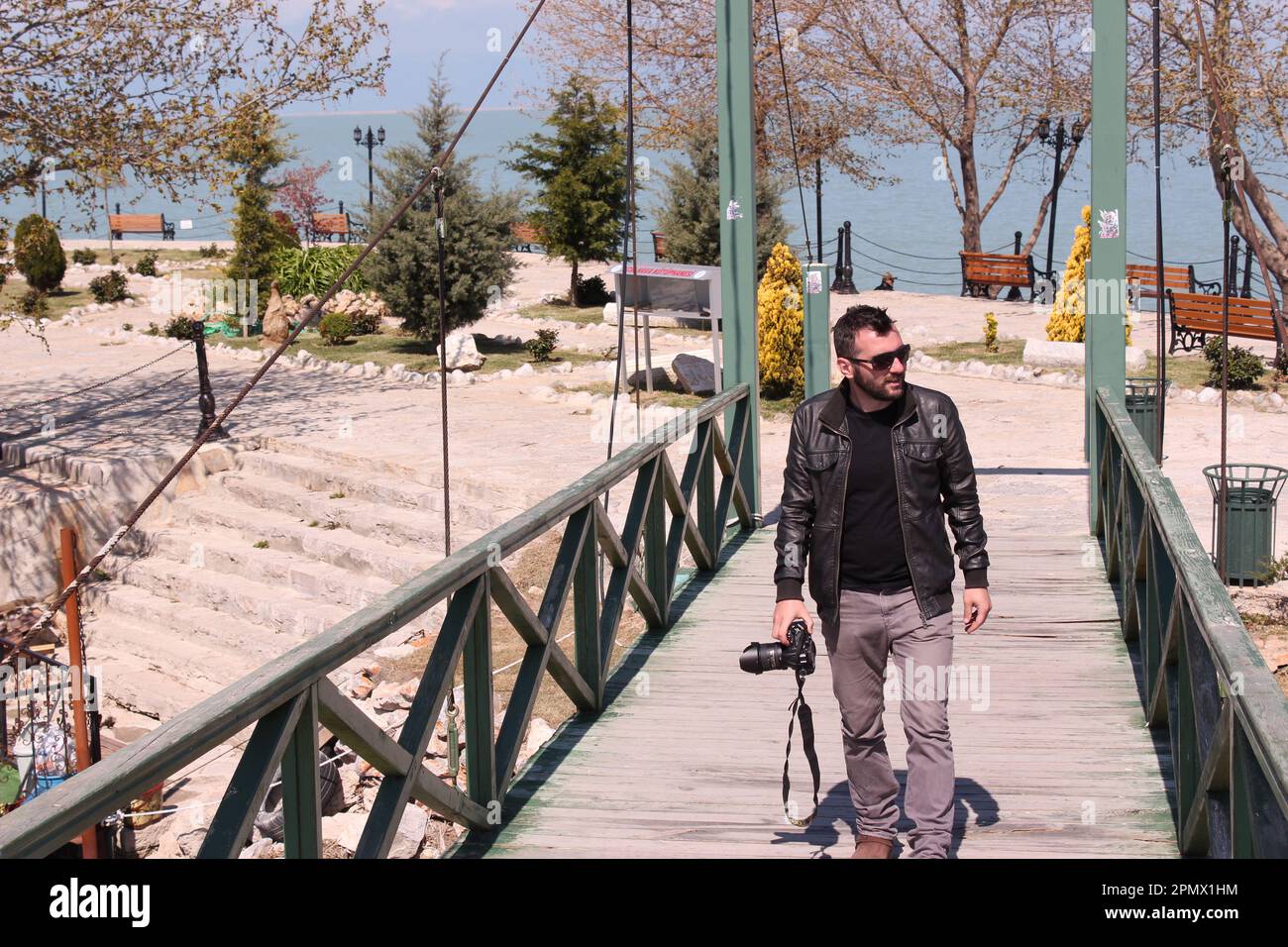 Traveler photographer caught on camera in Turkey Stock Photo - Alamy