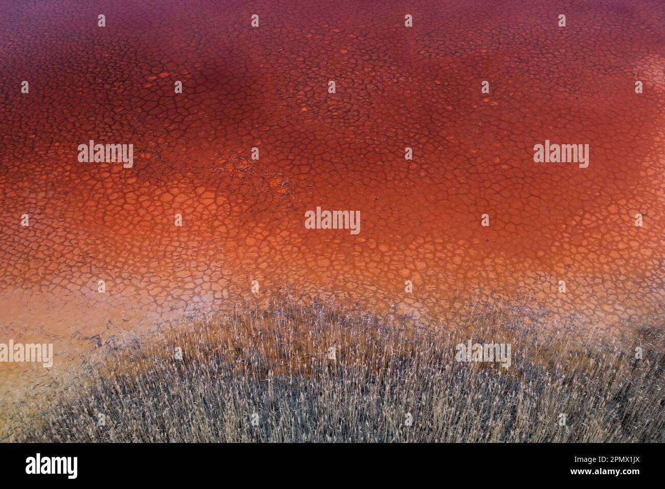 vast titanium mine with tailing ponds filled with technical fluids used ...