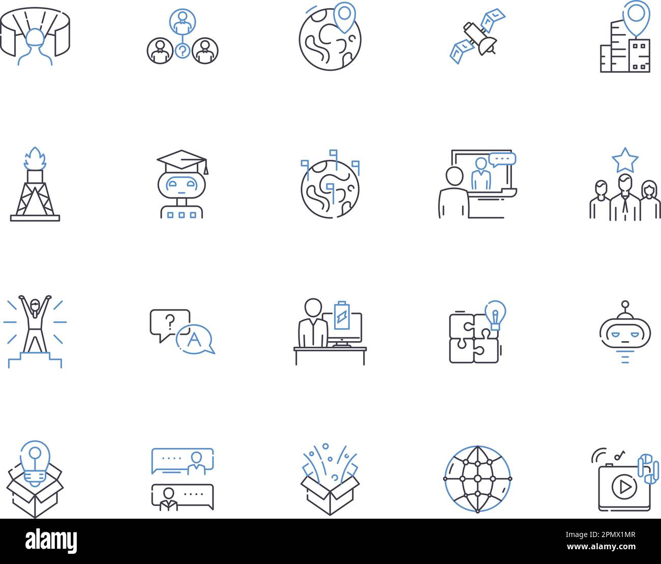 Innovations outline icons collection. Invent, Advance, Improve, Create ...