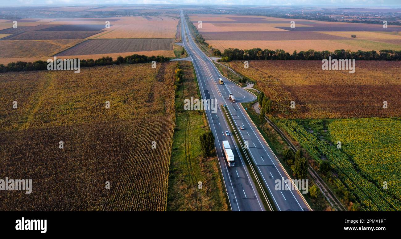 Captivating drone footage of a scenic countryside with a serpentine ...