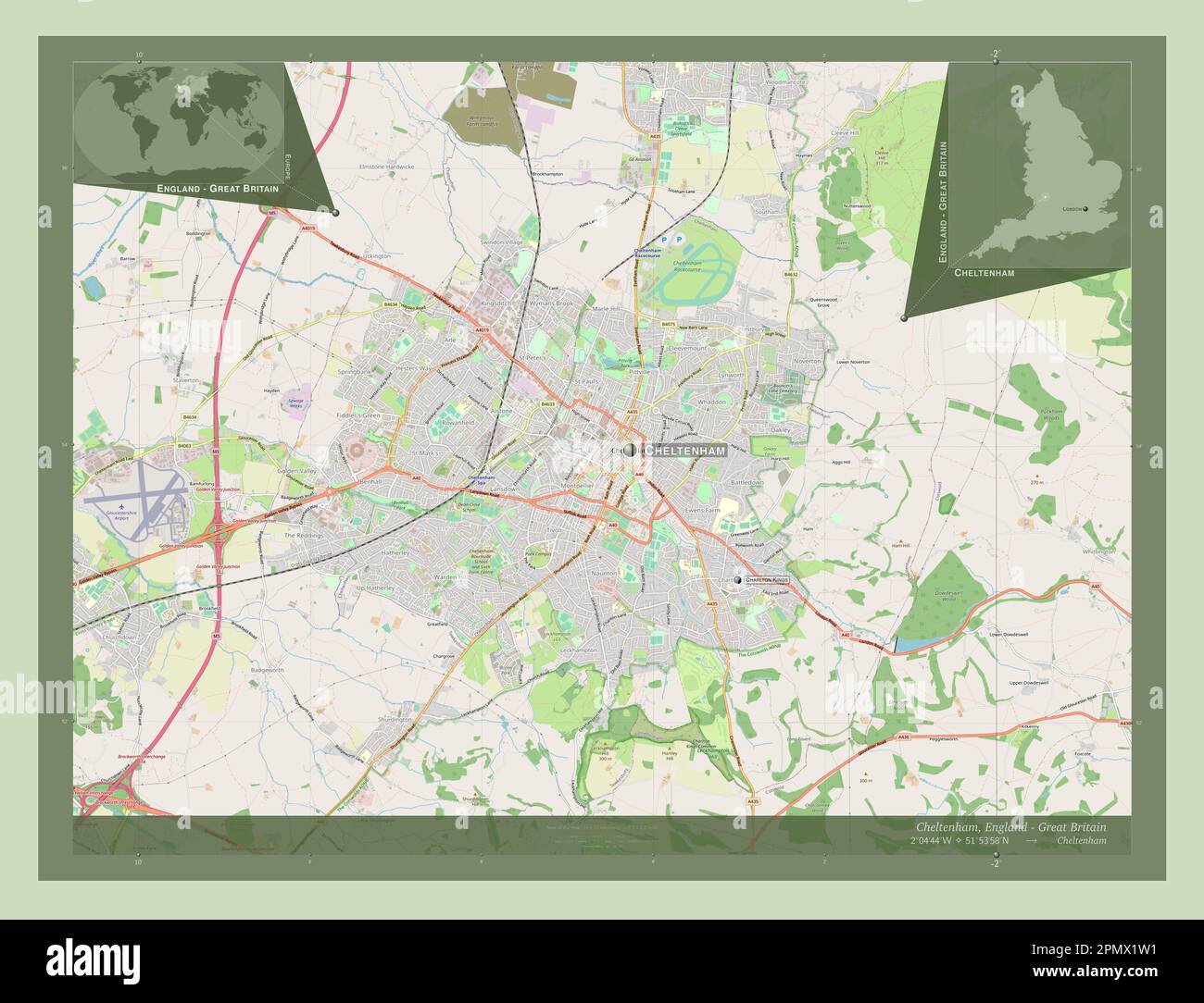 Cheltenham, non metropolitan district of England - Great Britain. Open ...