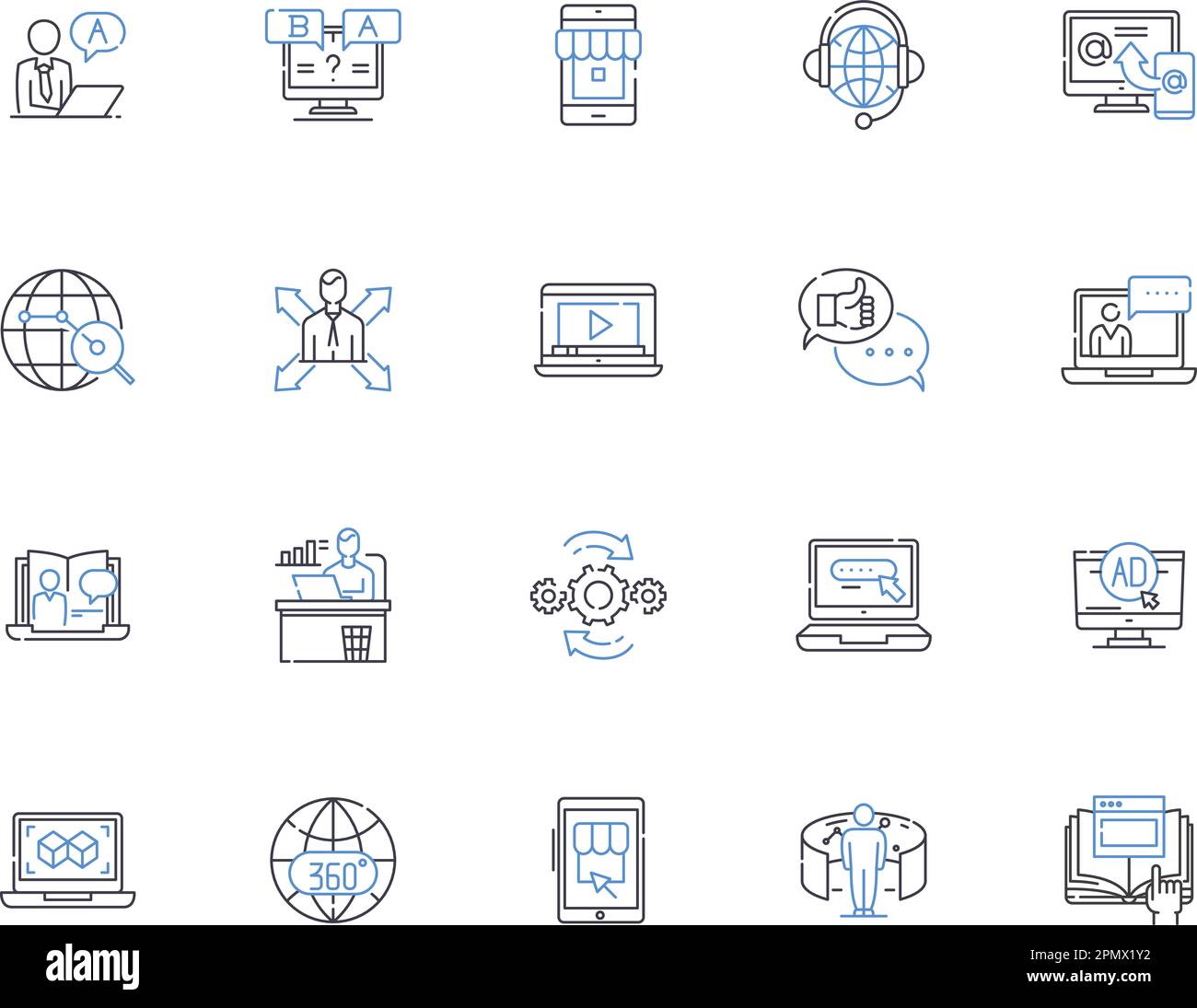 Information Science Outline Icons Collection Information Science