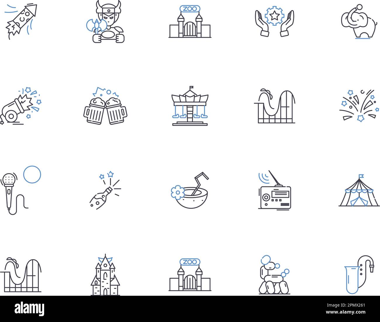 Celebration outline icons collection. Party, Festive, Joyous, Ceremony ...