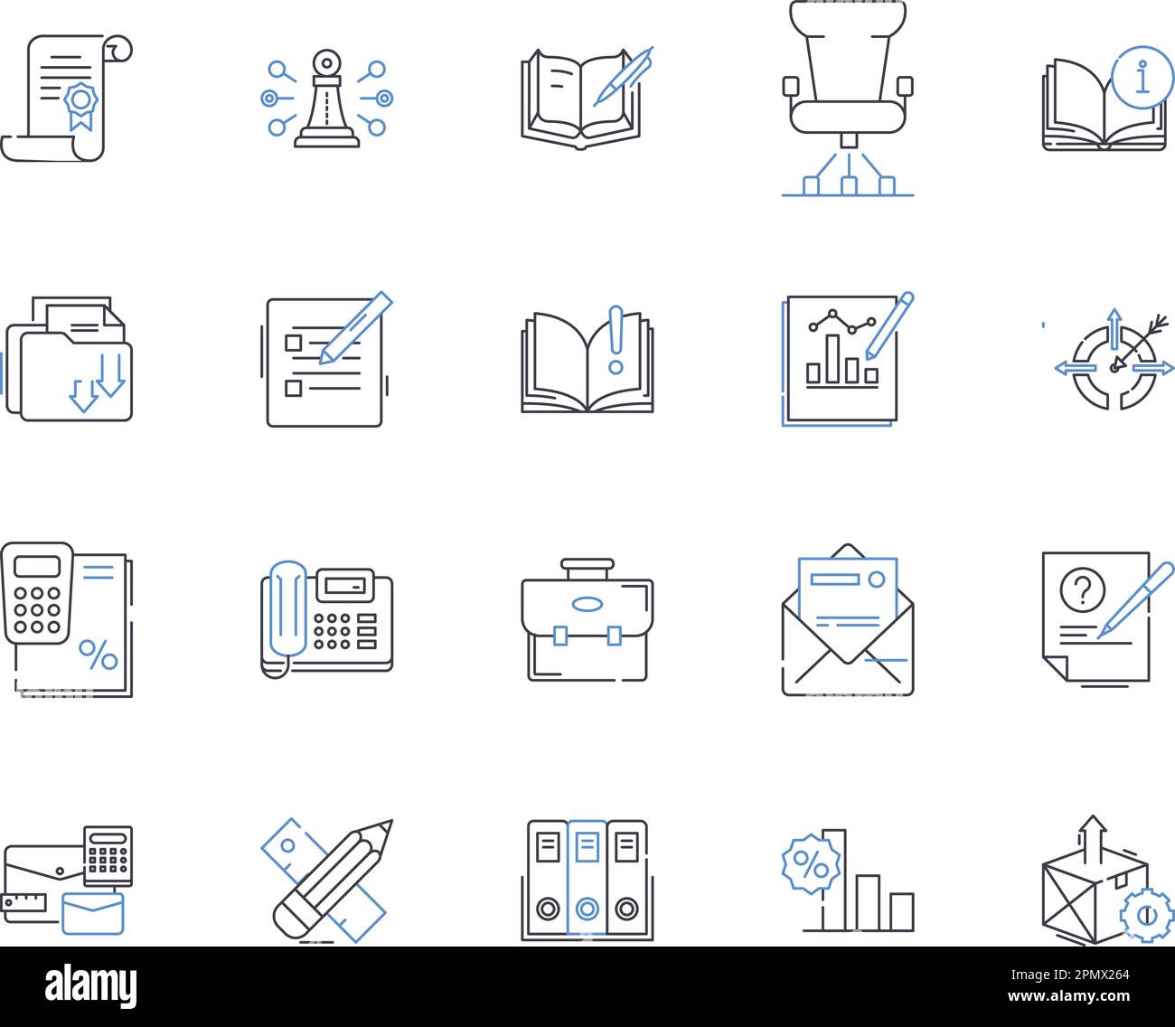Office administration outline icons collection. Office, administration ... Office administration outline icons collection. Office, administration ...