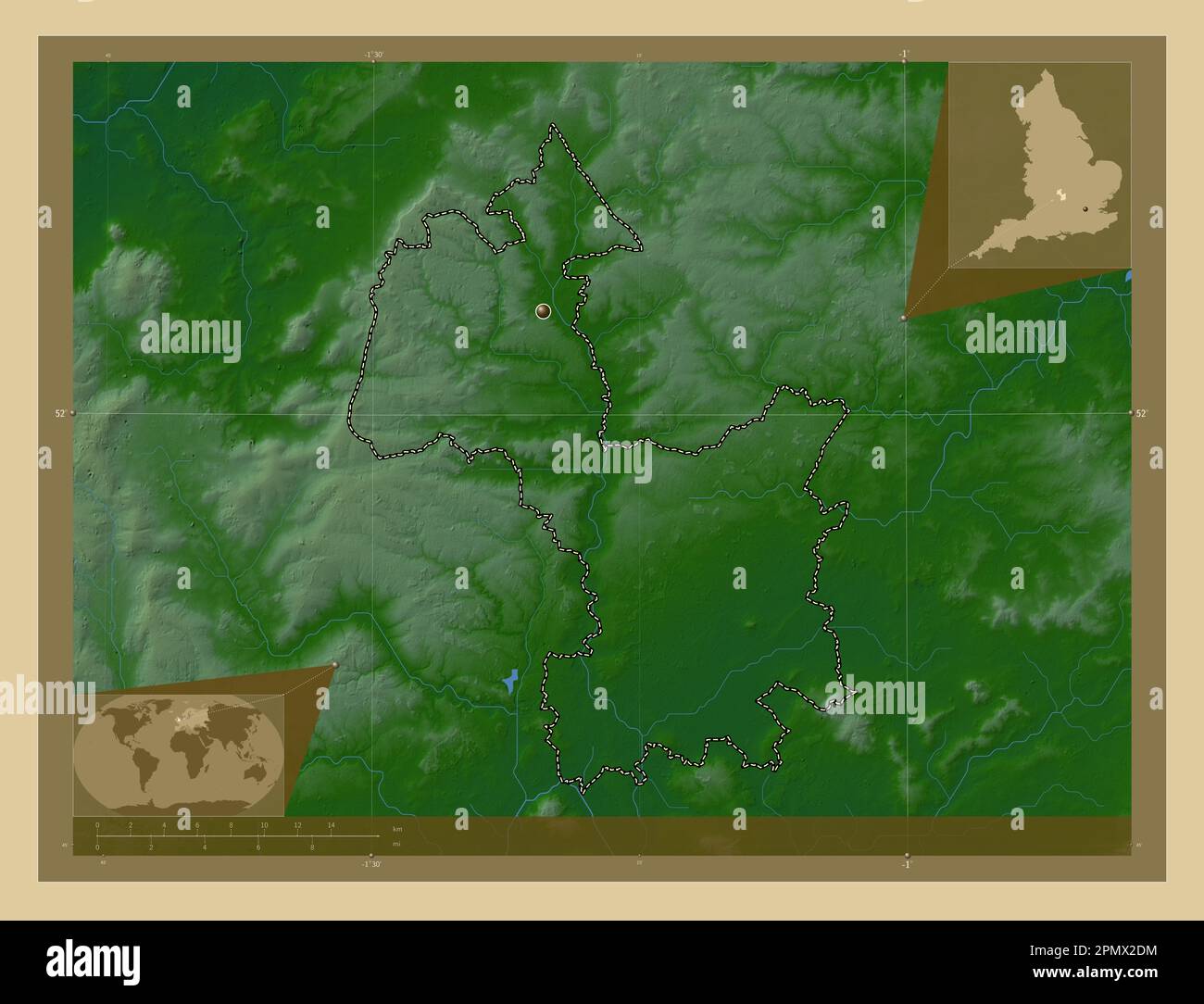 Cherwell, non metropolitan district of England - Great Britain. Colored ...