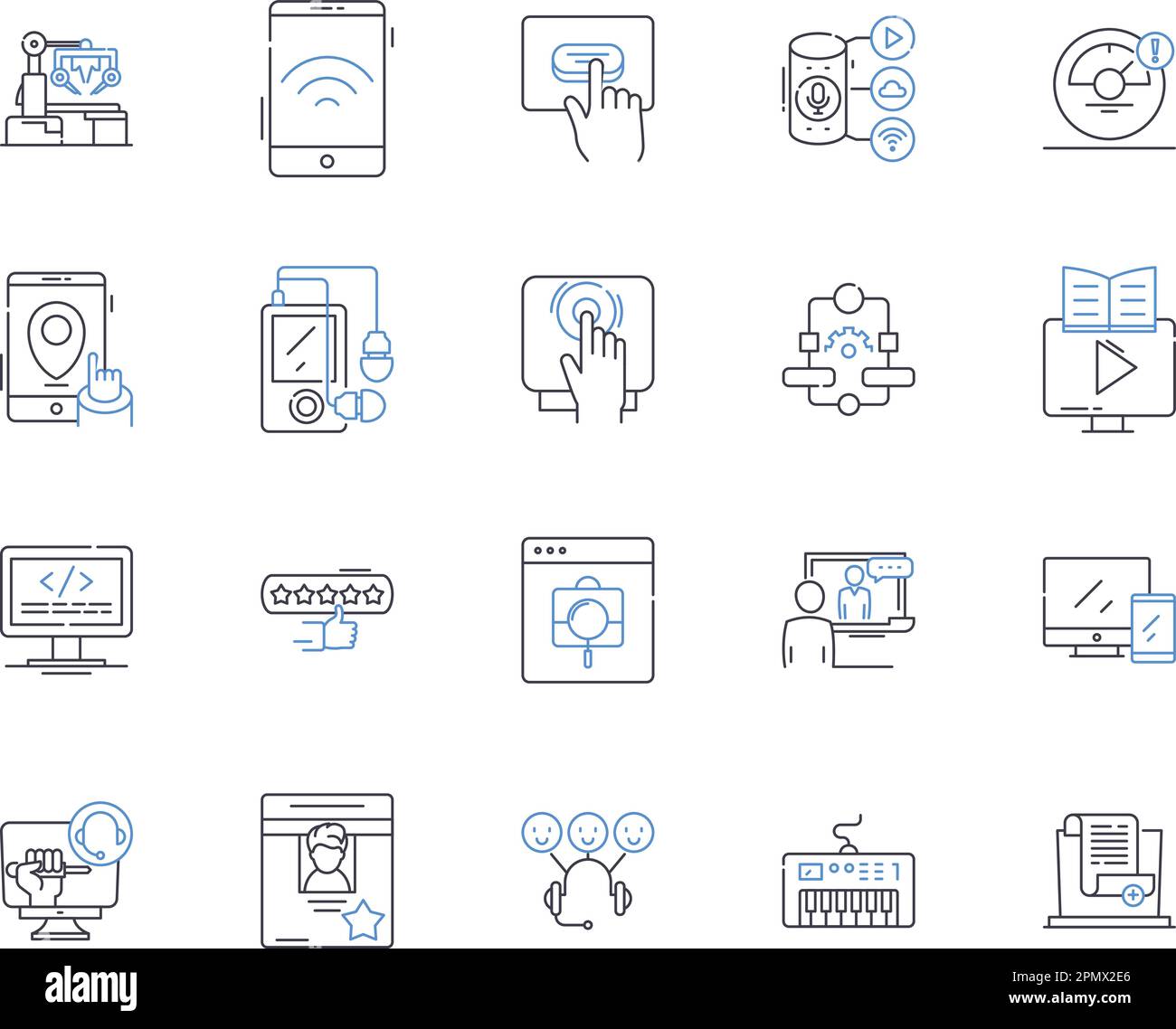 automotive technology outline icons collection. Automotive, Technology ...
