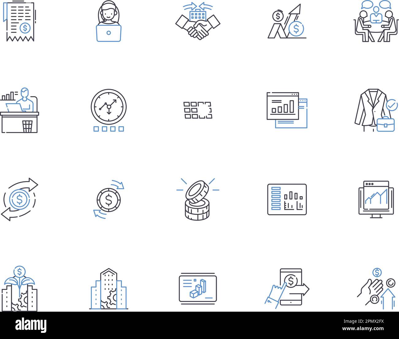 Business and finance outline icons collection. Finance, Business ...