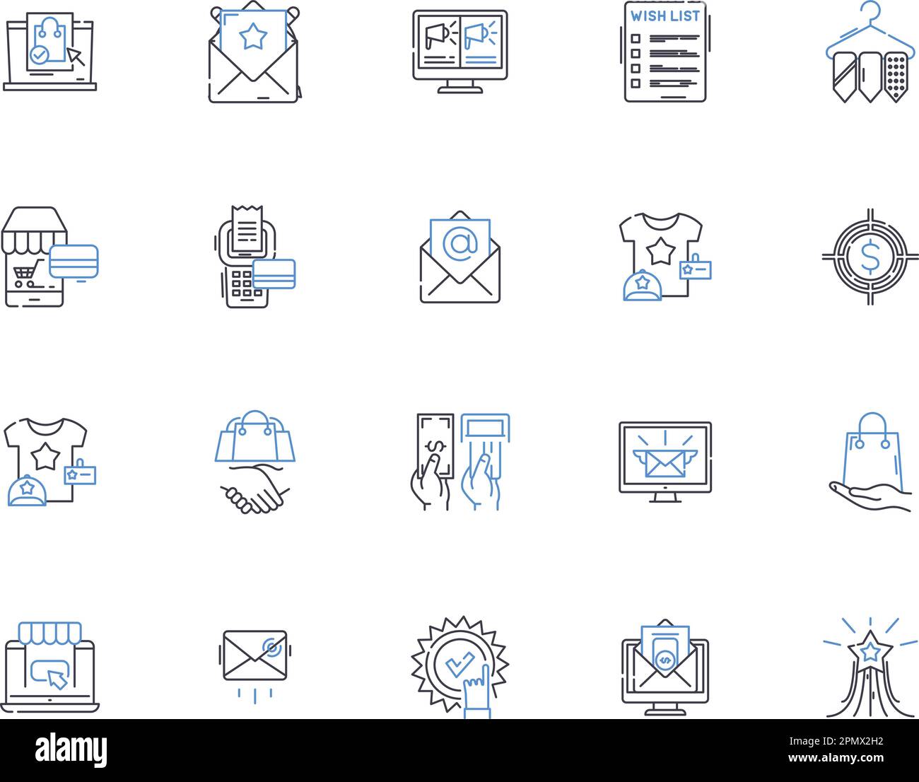 Store outline icons collection. Shop, Outlet, Stock, Stockroom, Depot ...