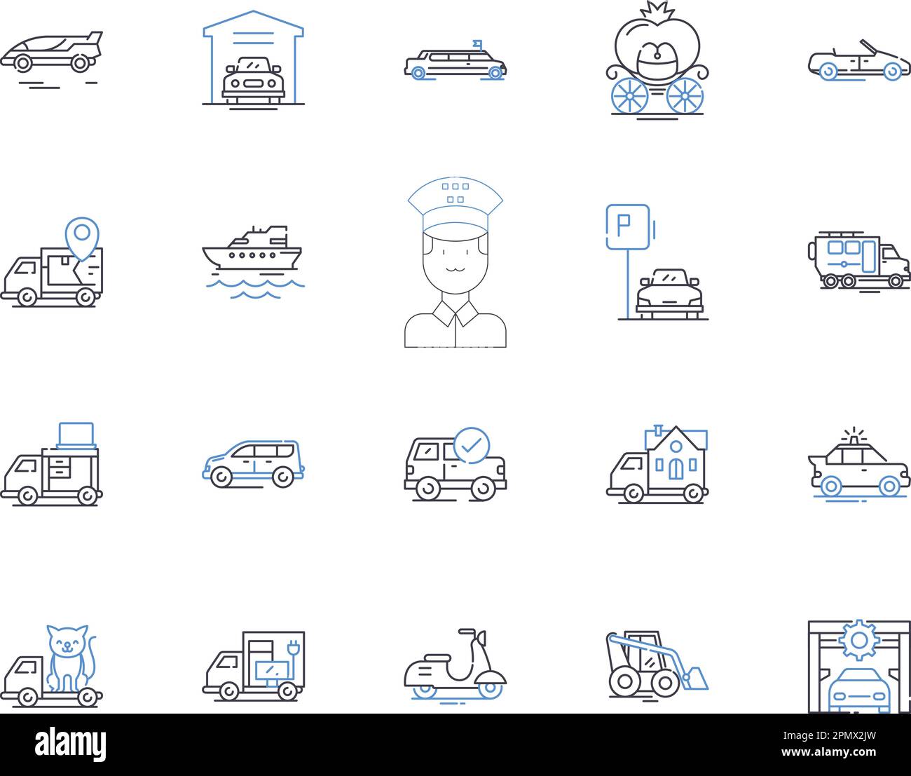 Transport and logistic outline icons collection. Logistics, Shipping ...