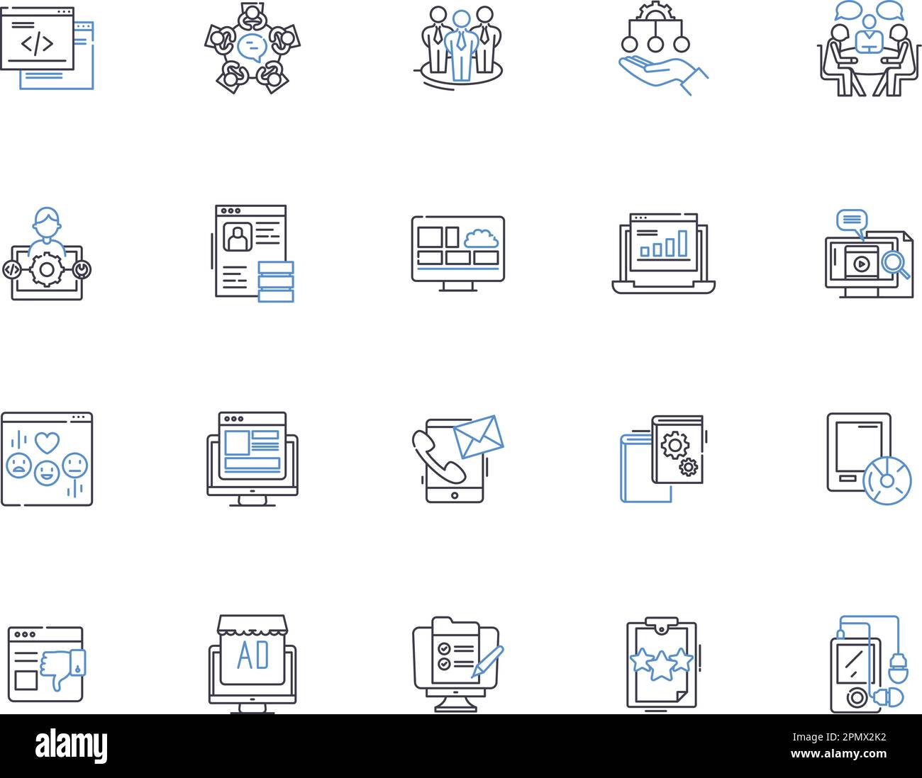 Digital customer experience outline icons collection. digital, customer ... Digital customer experience outline icons collection. digital, customer ...