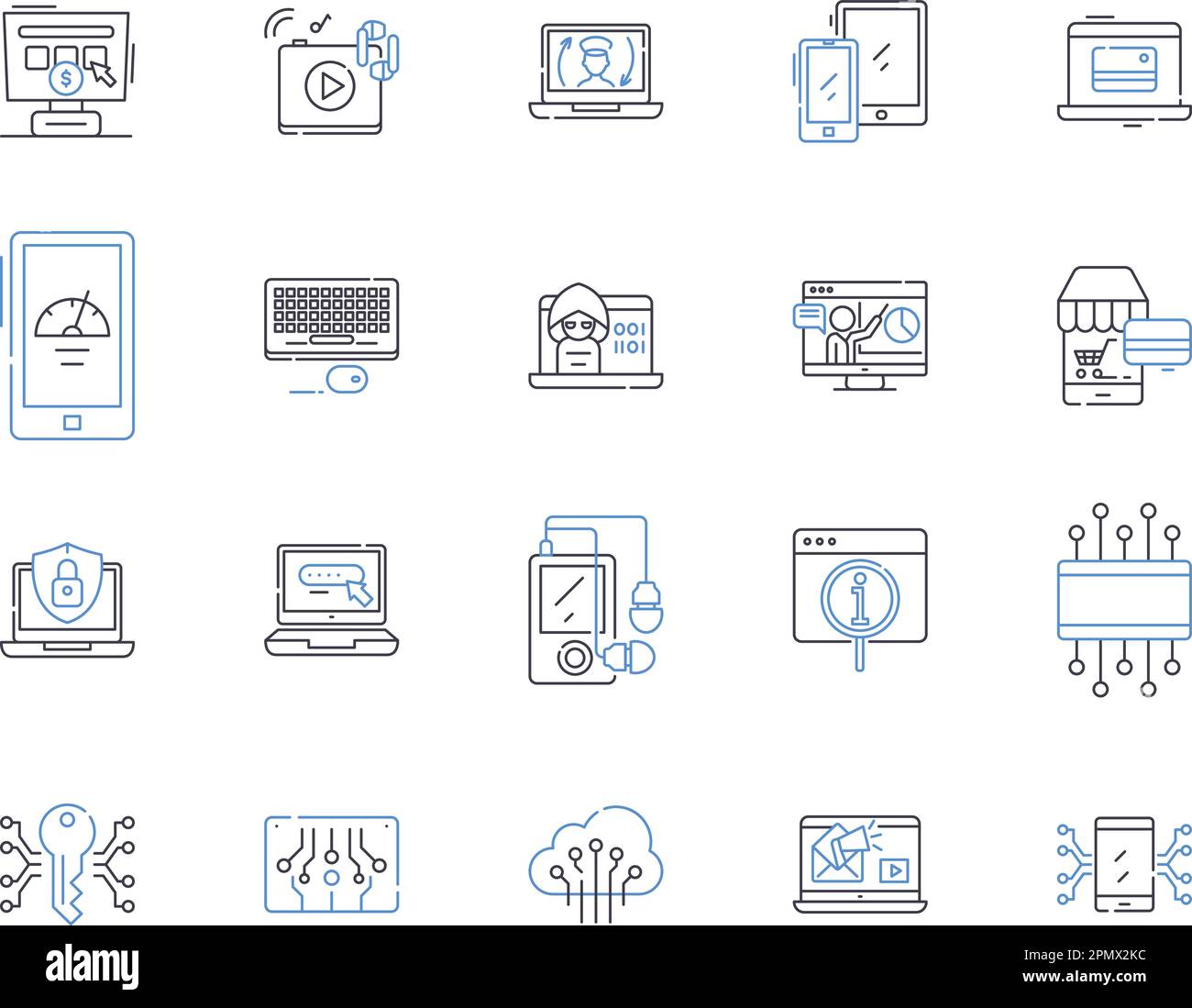 Gadjets and electronics outline icons collection. Gadgets, Electronics ...