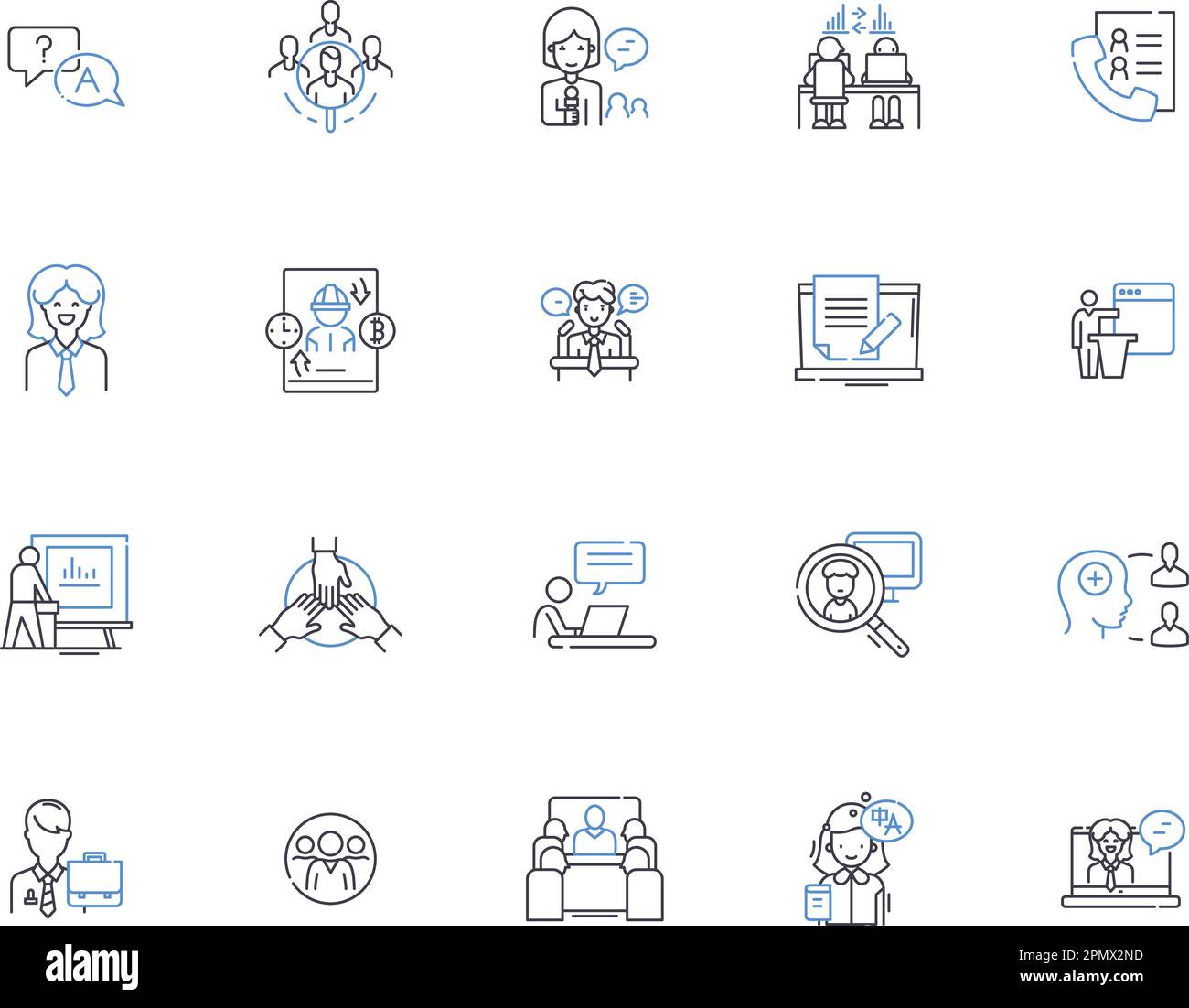 Empoyee Outline Icons Collection Employee Staff Worker Personel