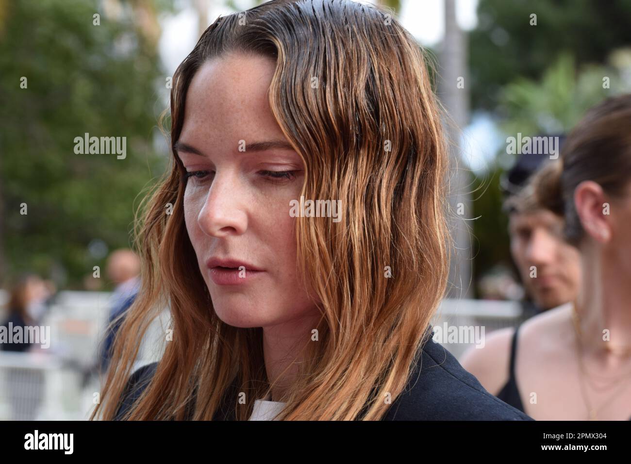 Rebecca Ferguson attending the pink carpet event at Cannes 6th series ...