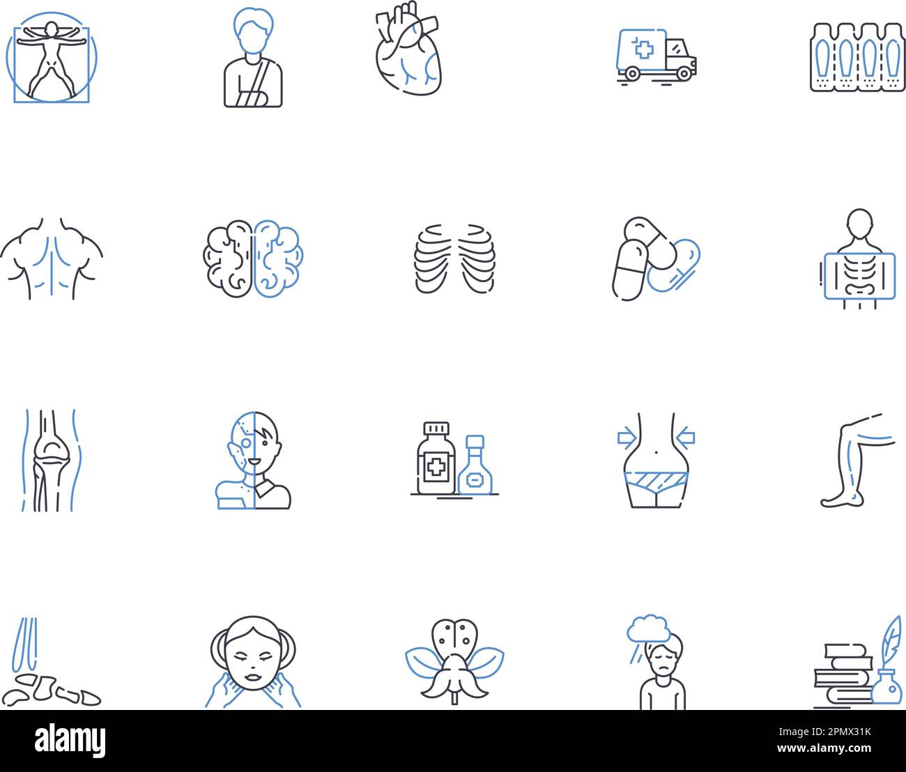Clinic outline icons collection. Clinic, Medical, Healthcare, Therapy ...