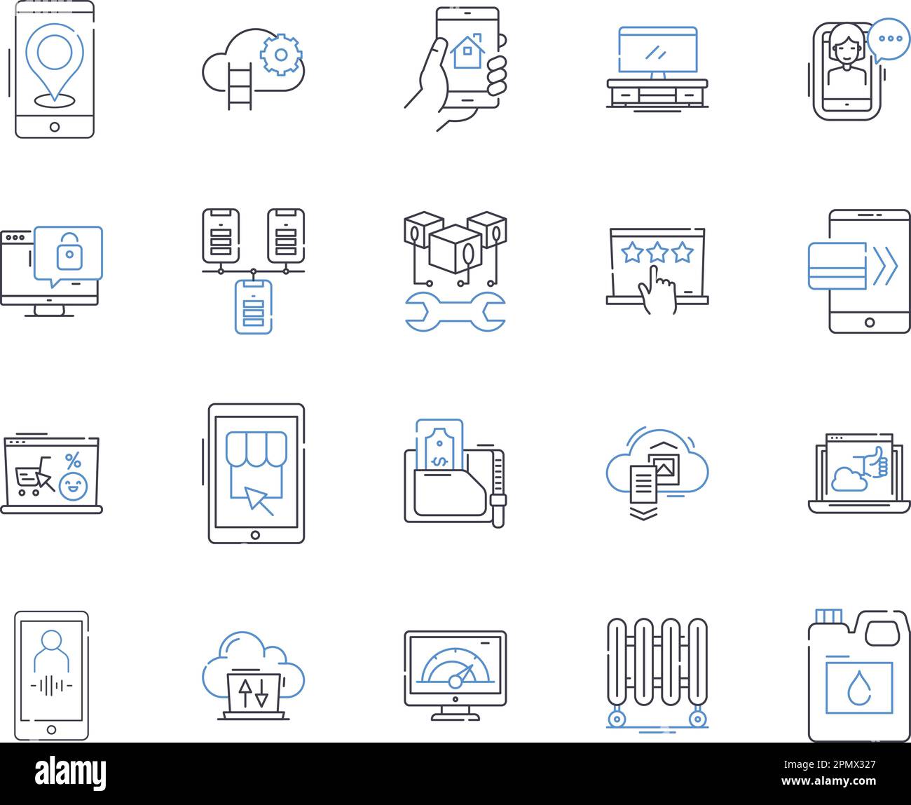 automotive technology outline icons collection. Automotive, Technology ...