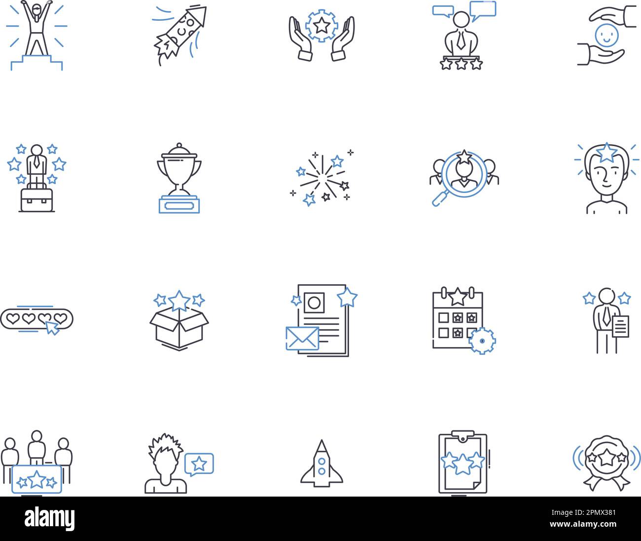 Success outline icons collection. Achievement, Fulfillment ...