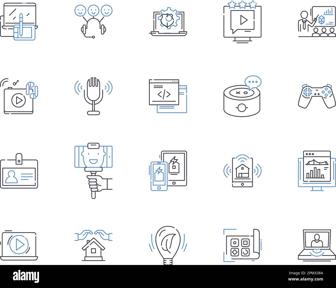 Electronic production outline icons collection. Electronics, Production ...