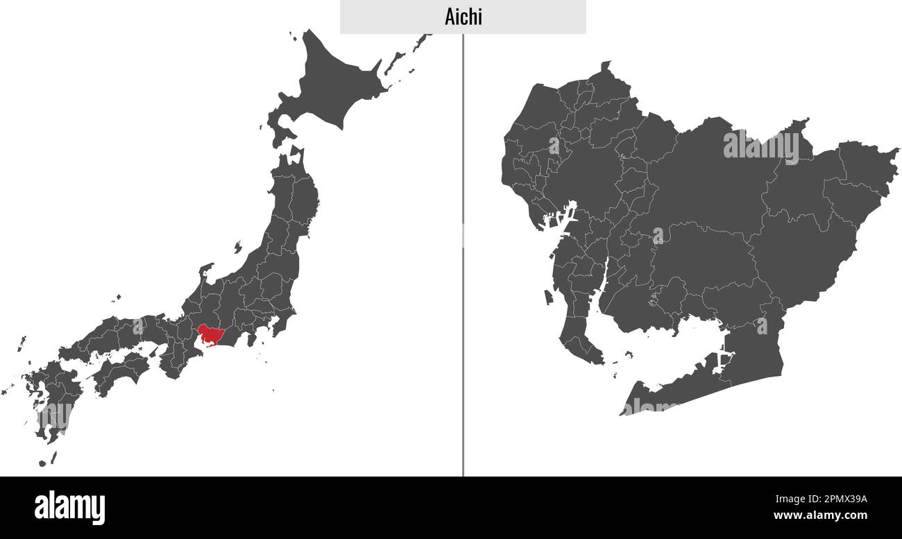 map of Aichi prefecture of Japan and location on Japanese map Stock Vector Image & Art - Alamy