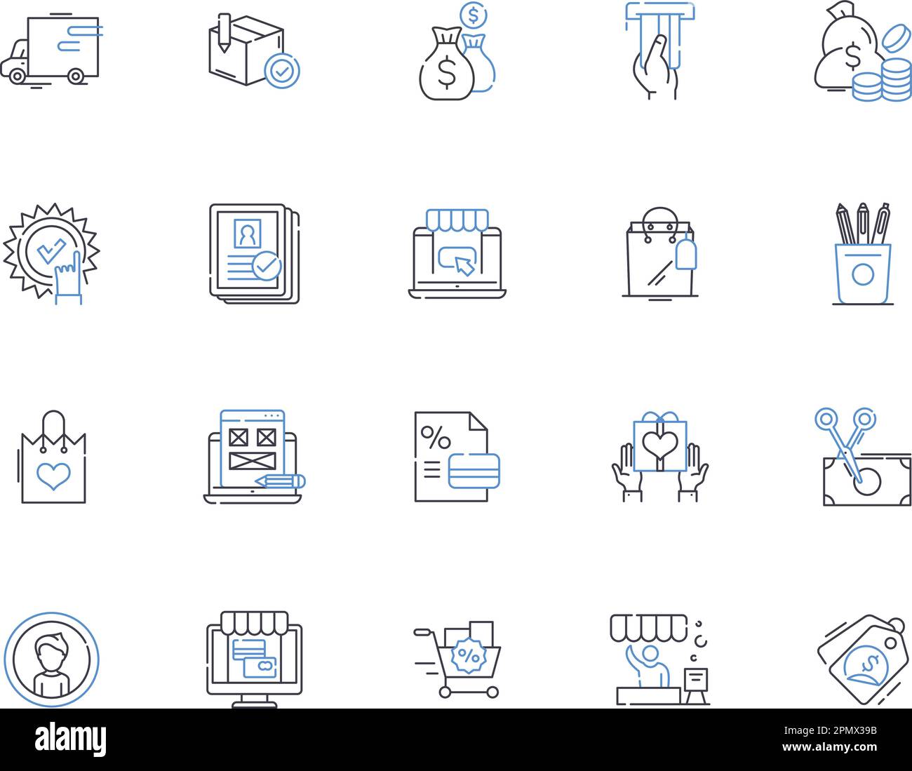 Shopper outline icons collection. Shopper, Consumer, Buyer, Purchaser ...