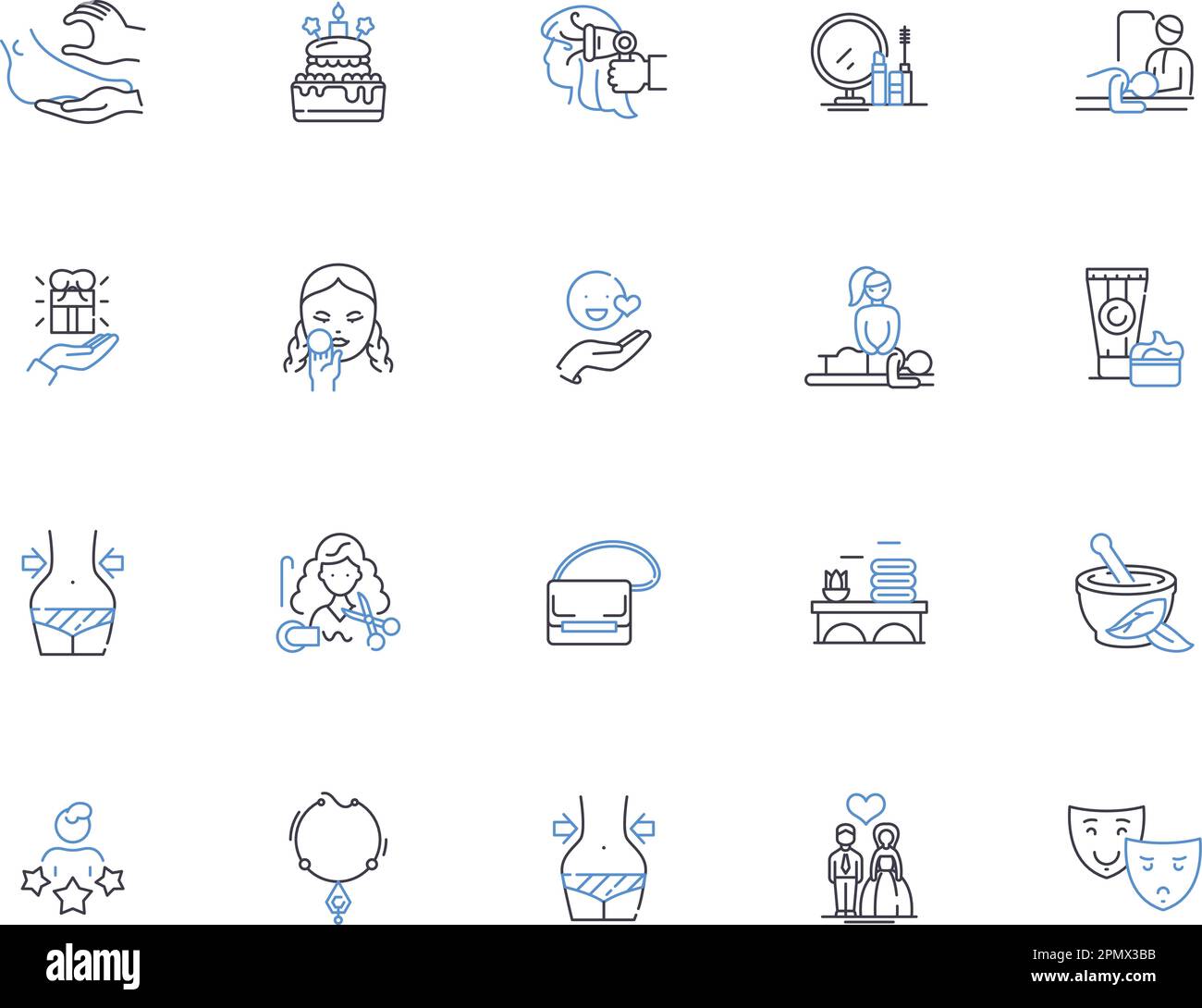 Beauty salon line icons collection. Salon, Beauty, Hair, Nails, Facials ...