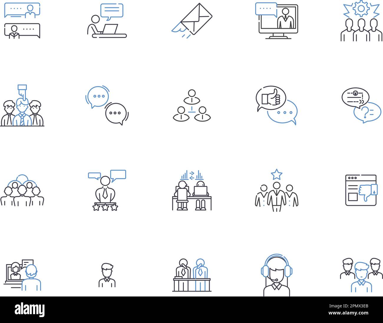 Clients outline icons collection. Customers, Consumers, Patrons, Buyers ...