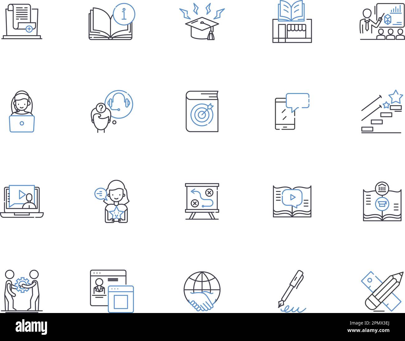 Learning business outline icons collection. business, learning ...