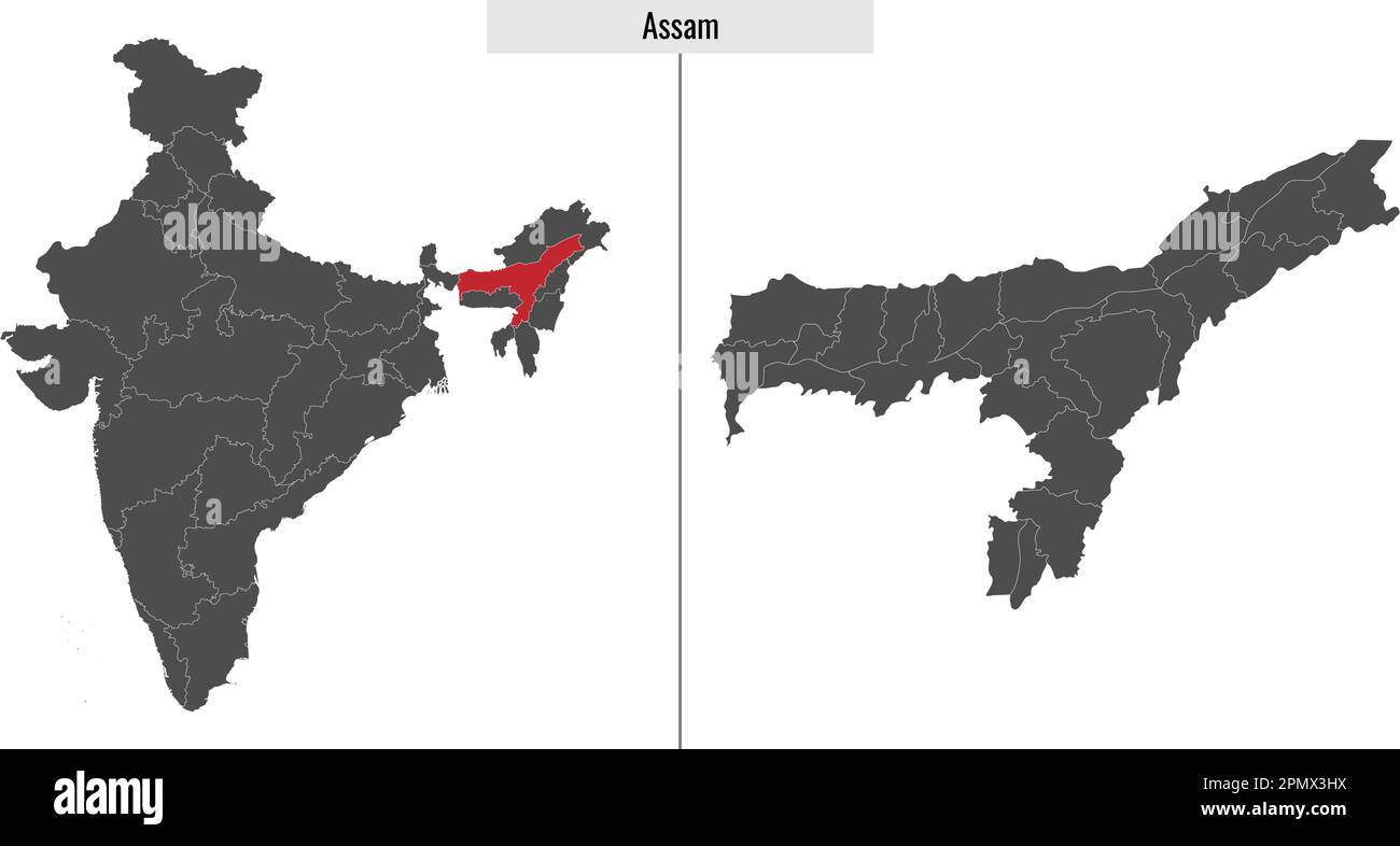 Assam Map Stock Vector Images Alamy