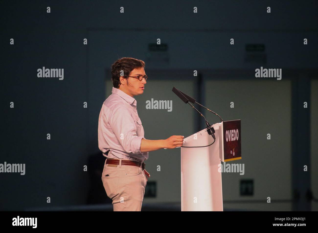 Oviedo, Spain, 15th April, 2023: The president of Vox Asturias, Jose ...