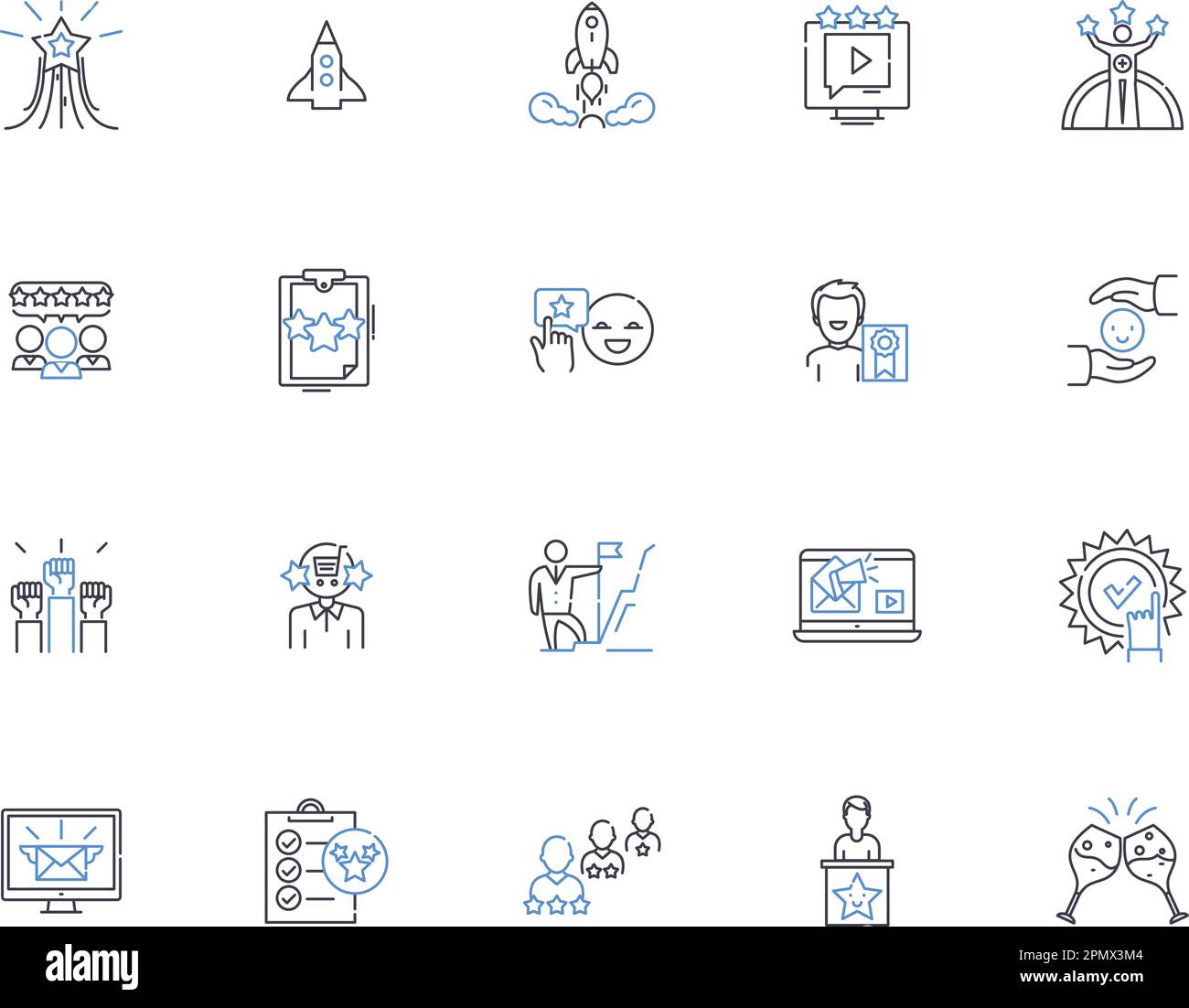 Successful business outline icons collection. Profit, Entrepreneur ...