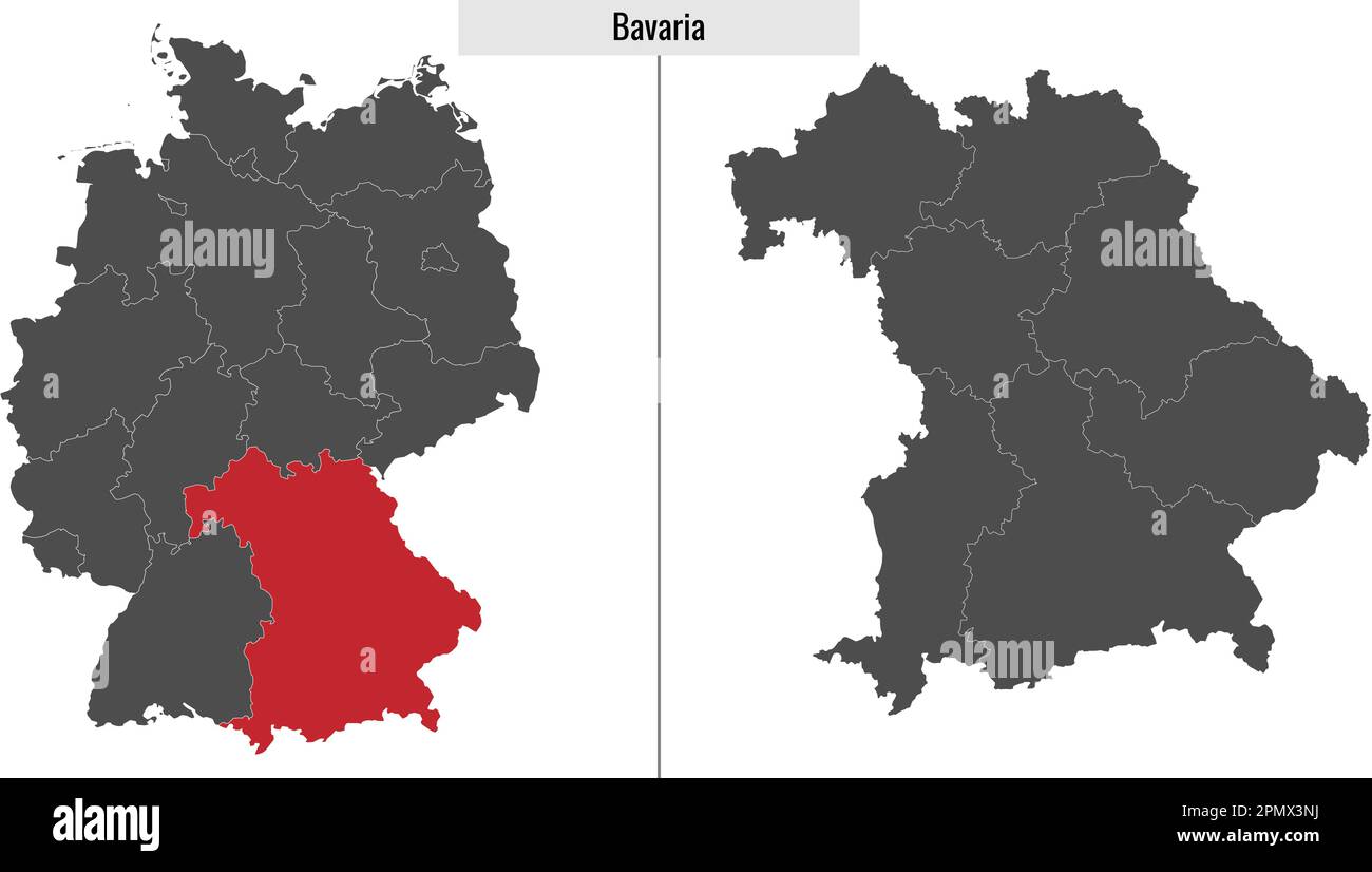 map of Bavaria state of Germany and location on German map Stock Vector ... map of Bavaria state of Germany and location on German map Stock Vector ...
