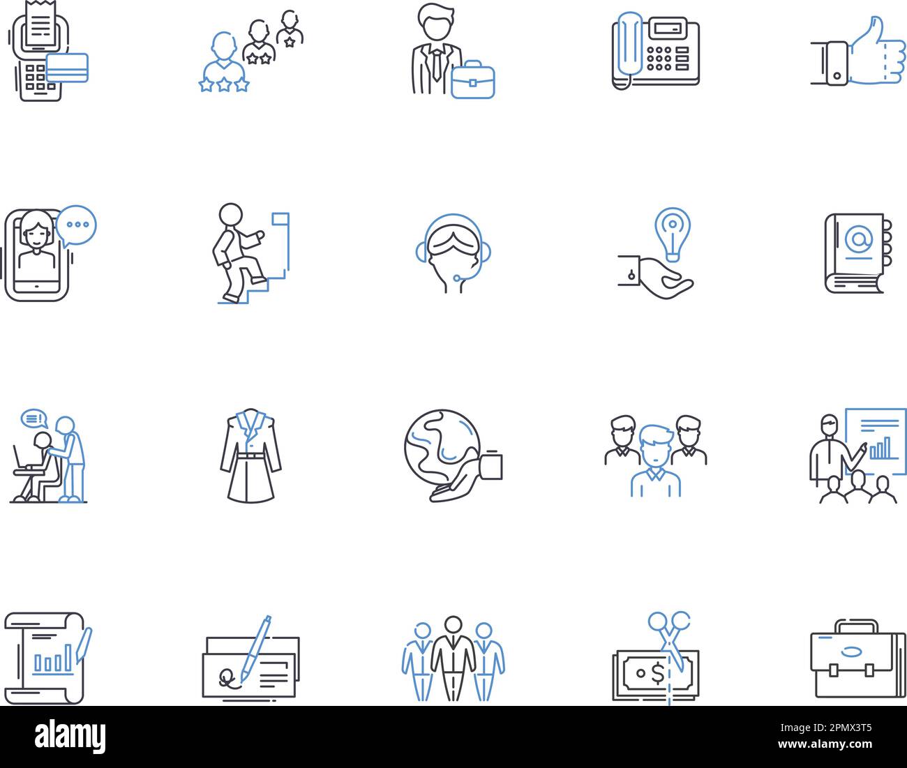 Business ethics outline icons collection. Integrity, Morality, Respect ...