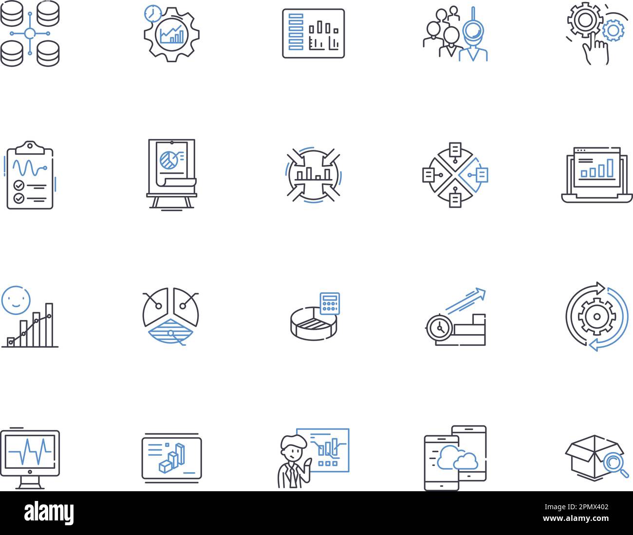 Data Outline Icons Collection Data Digital Analytics Intelligence Records Information