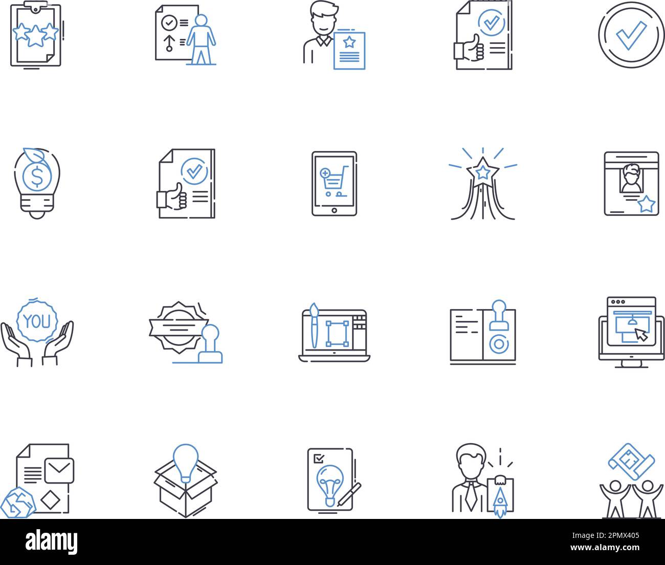 Marketing outline icons collection. Advertising, Promotion, Branding ...