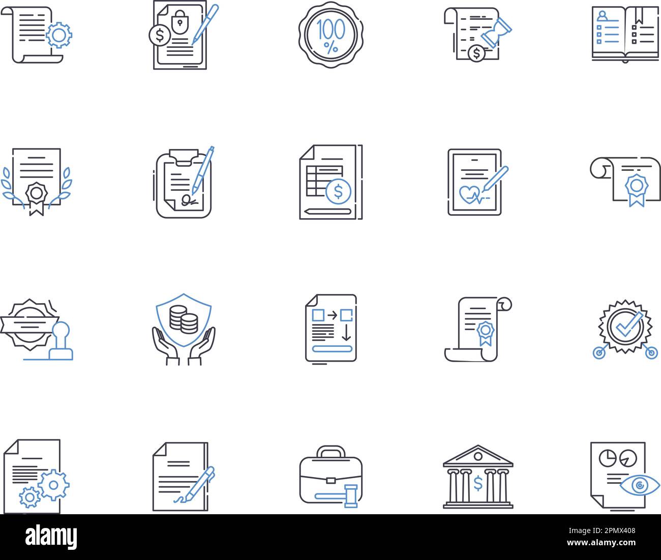 Legal outline icons collection. Law, Court, Rights, Contract, Attorney ...