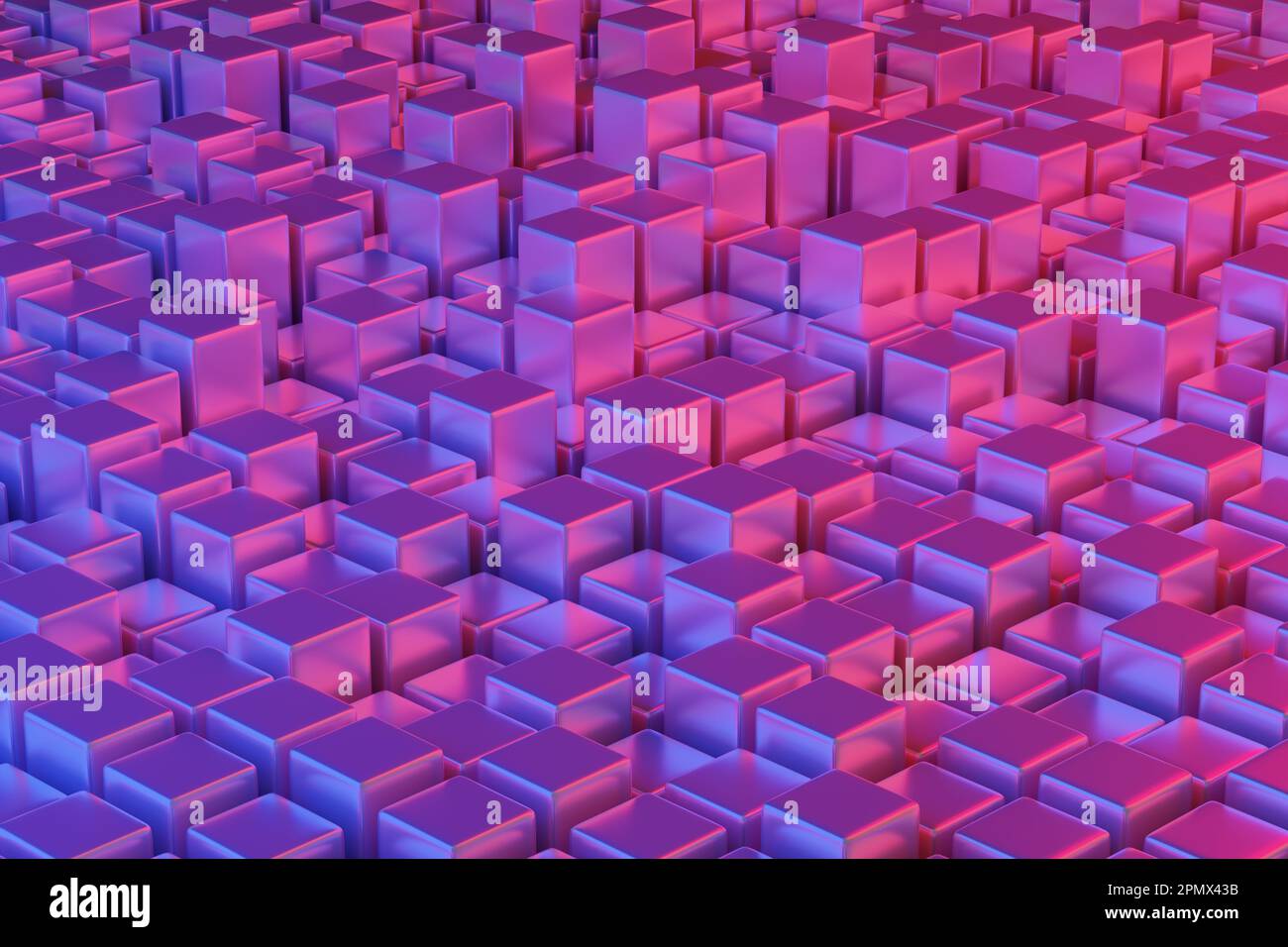 Red and blue quadrangular prisms. Geometric background. 3d illustration ...