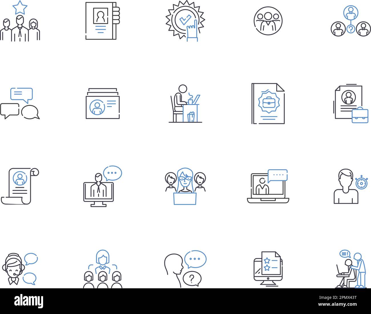 Recruitment outline icons collection. Hiring, Interviews, Staffing, Job ...
