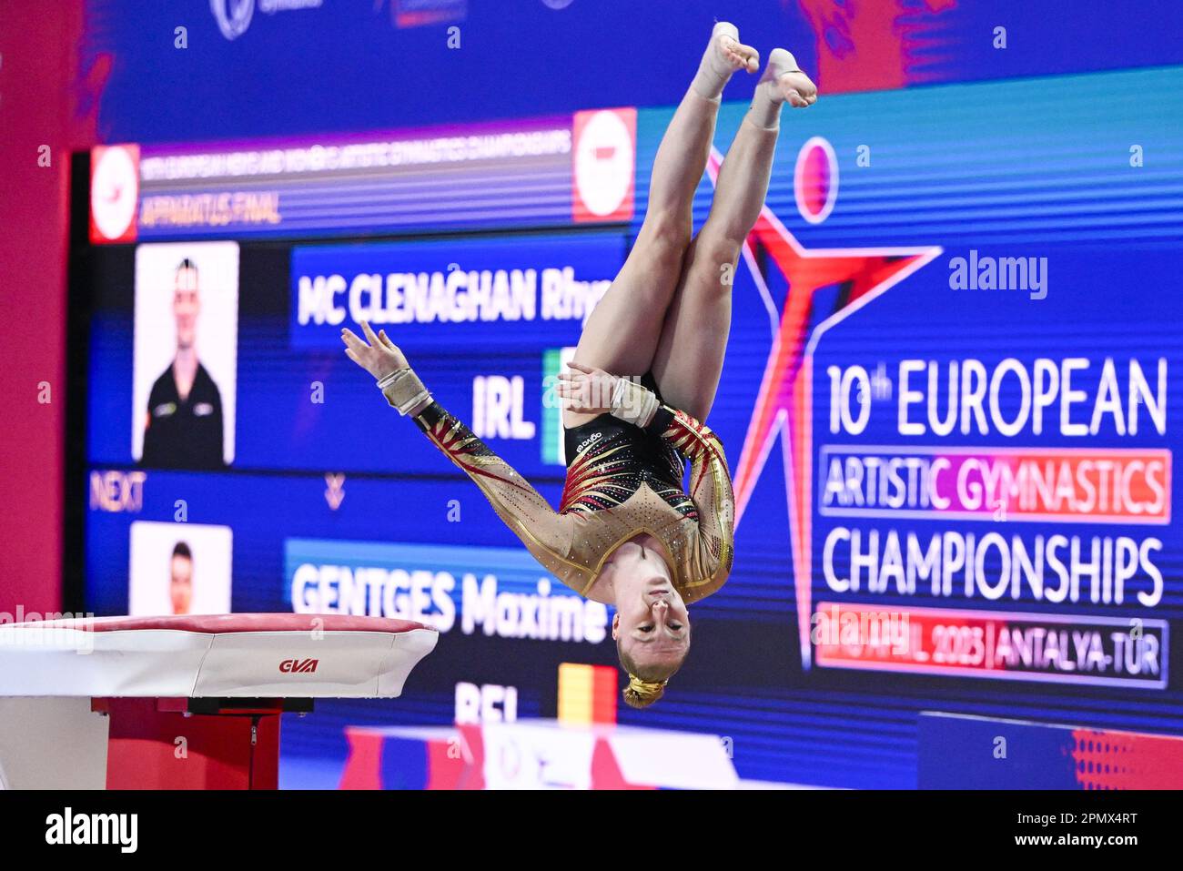 Antalya, Turkey. 15th Apr, 2023. Belgian gymnast Lisa Vaelen pictured ...