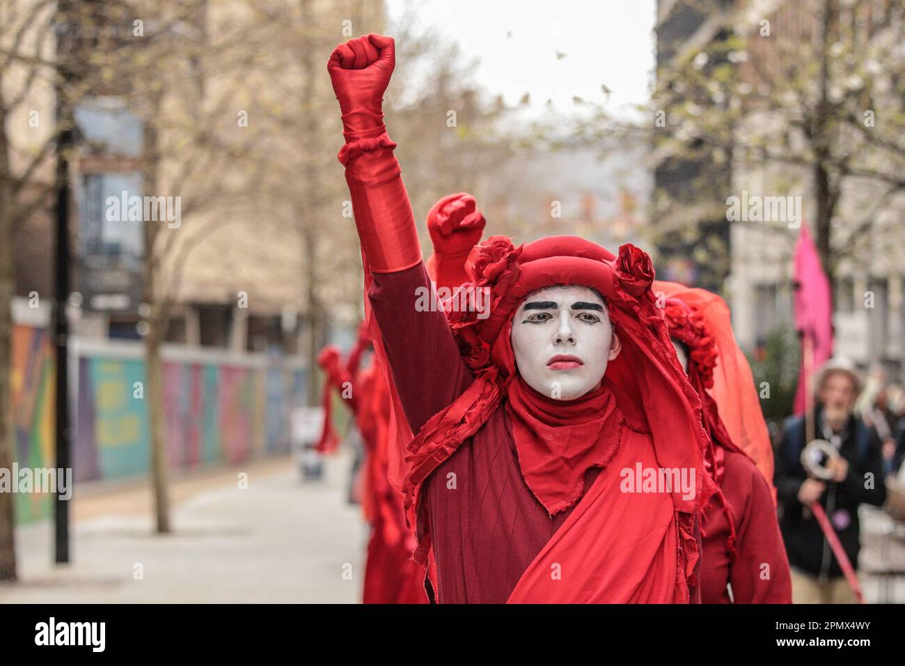 London, UK. 15th Apr, 2023. Extinction Rebellion Red Rebels in King's ...