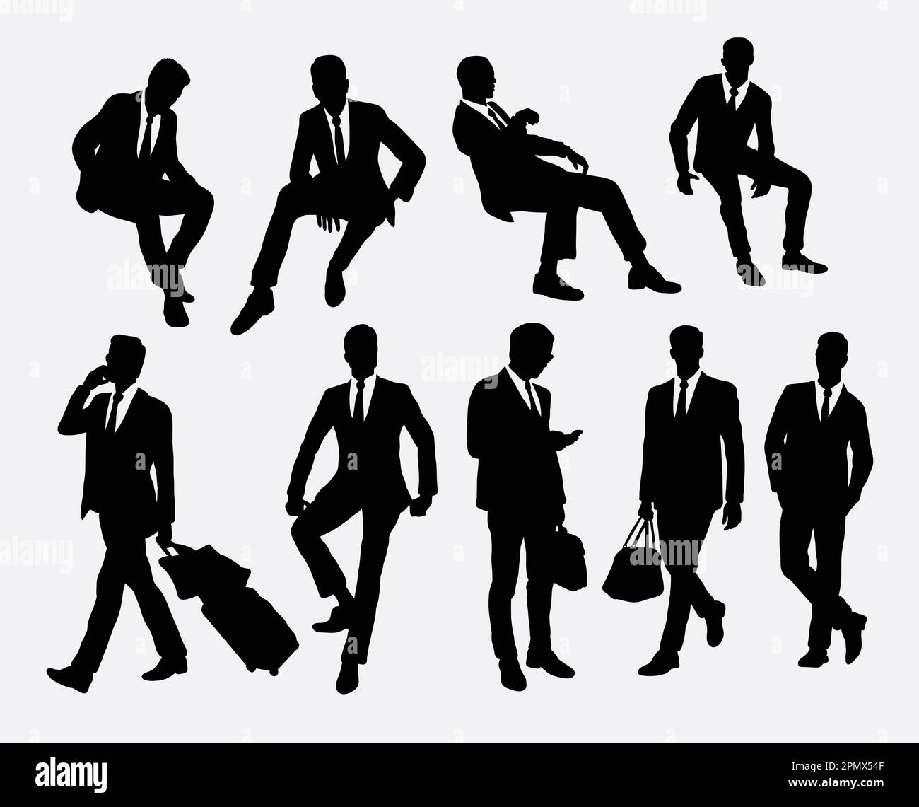 Businessman activity silhouettes Stock Vector Image & Art - Alamy