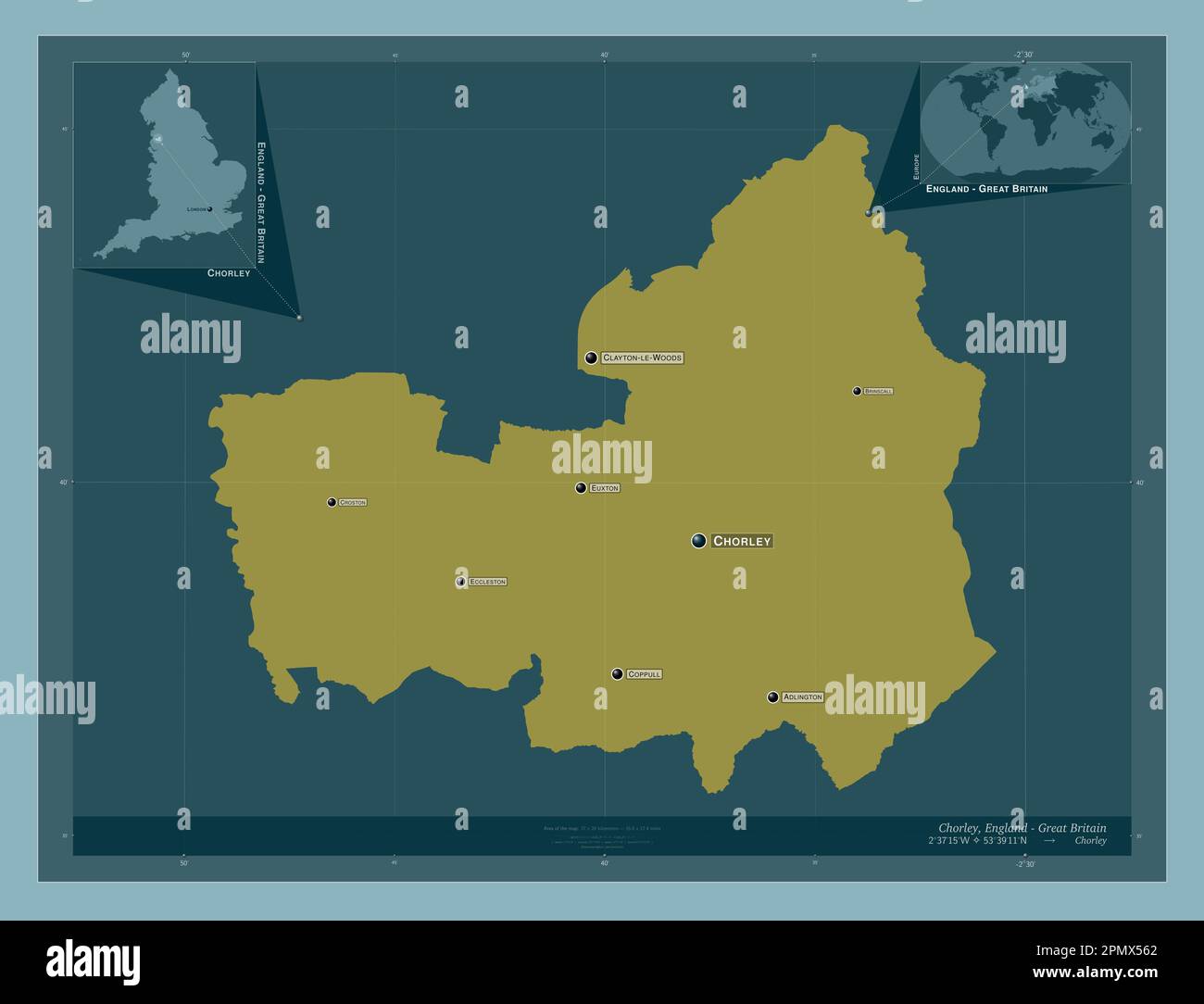 Chorley, non metropolitan district of England - Great Britain. Solid ...