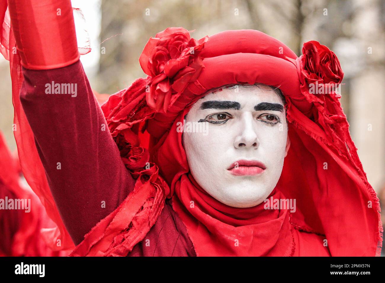 London, UK. 15th Apr, 2023. Extinction Rebellion Red Rebels in King's ...