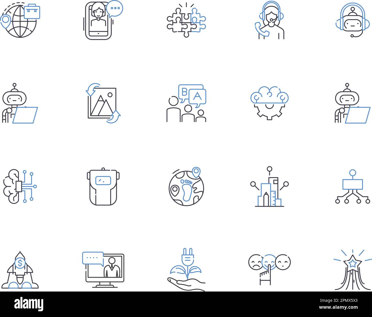 Innovations outline icons collection. Invent, Advance, Improve, Create ...