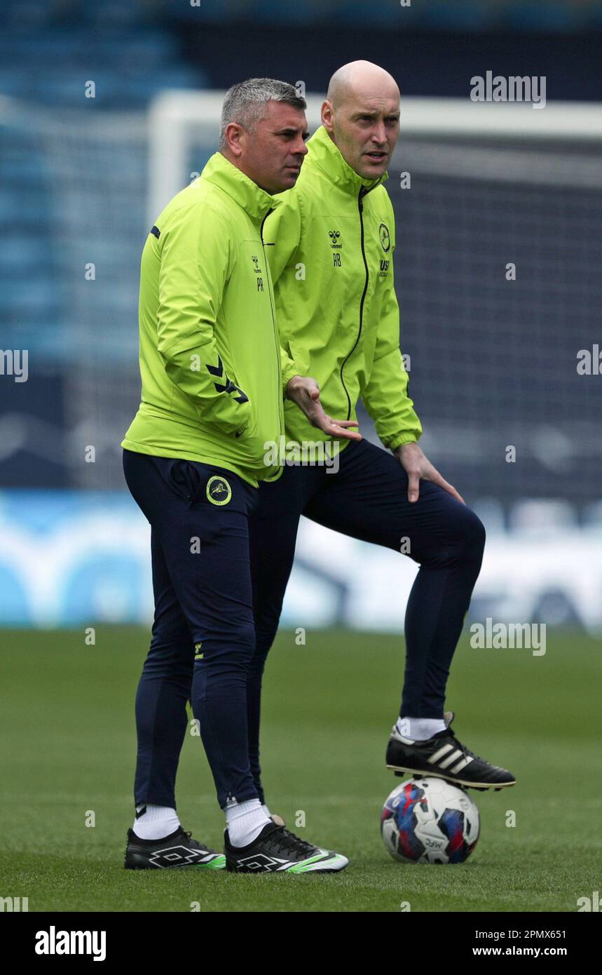 Millwall first team coaches (left to right) Paul Robinson and Adam ...