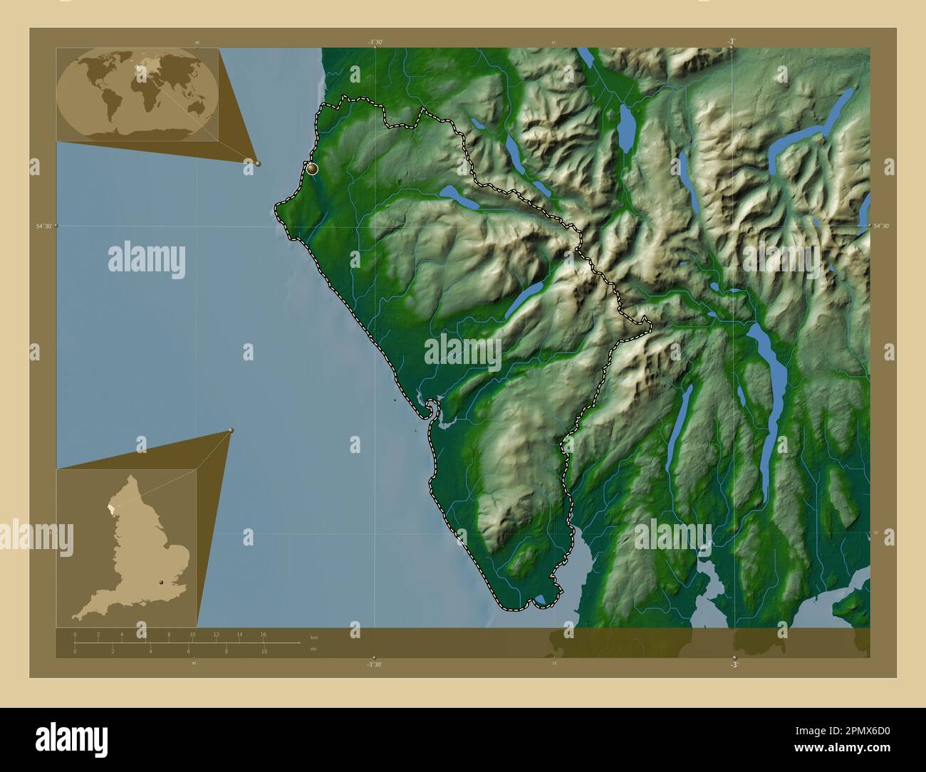 Copeland, non metropolitan district of England - Great Britain. Colored ...
