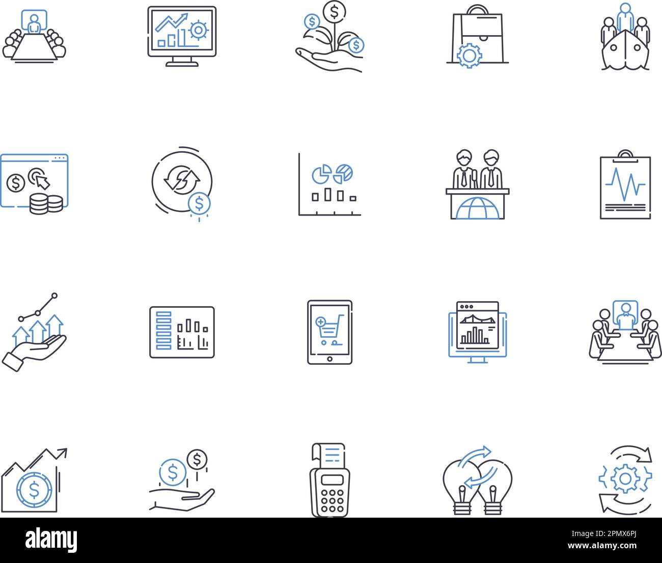 Business valuation outline icons collection. Business, Valuation ...
